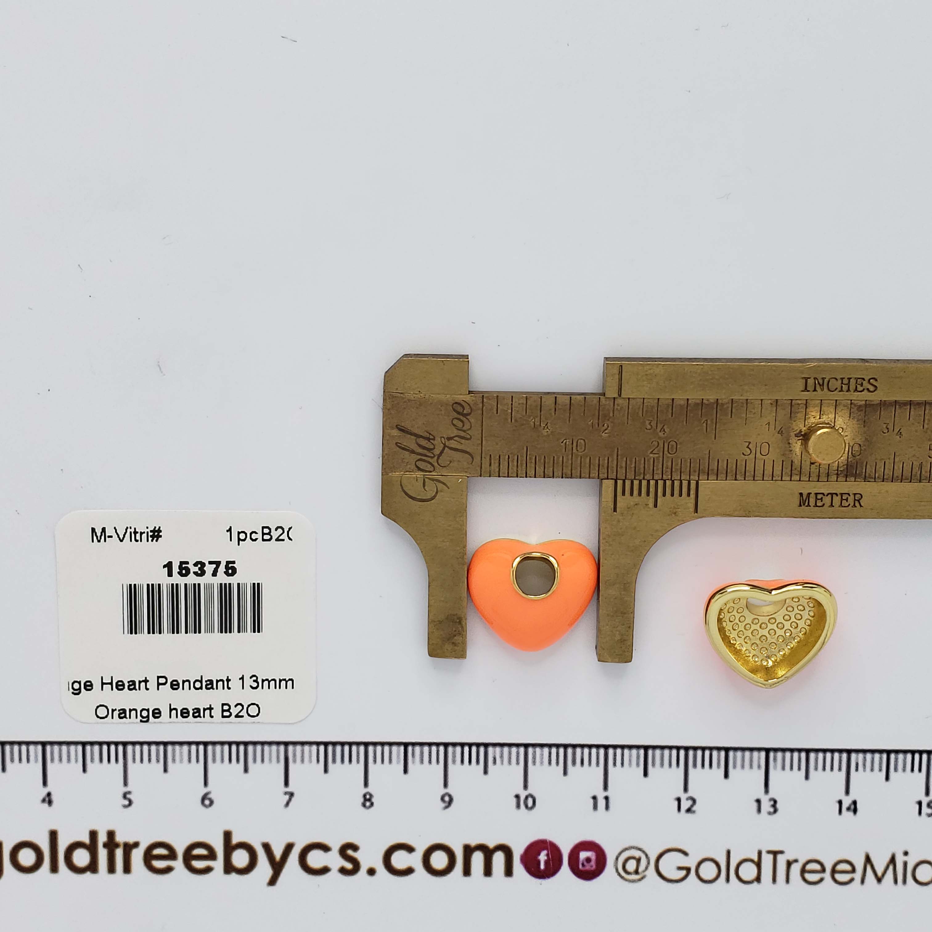 Orange Heart Pendant