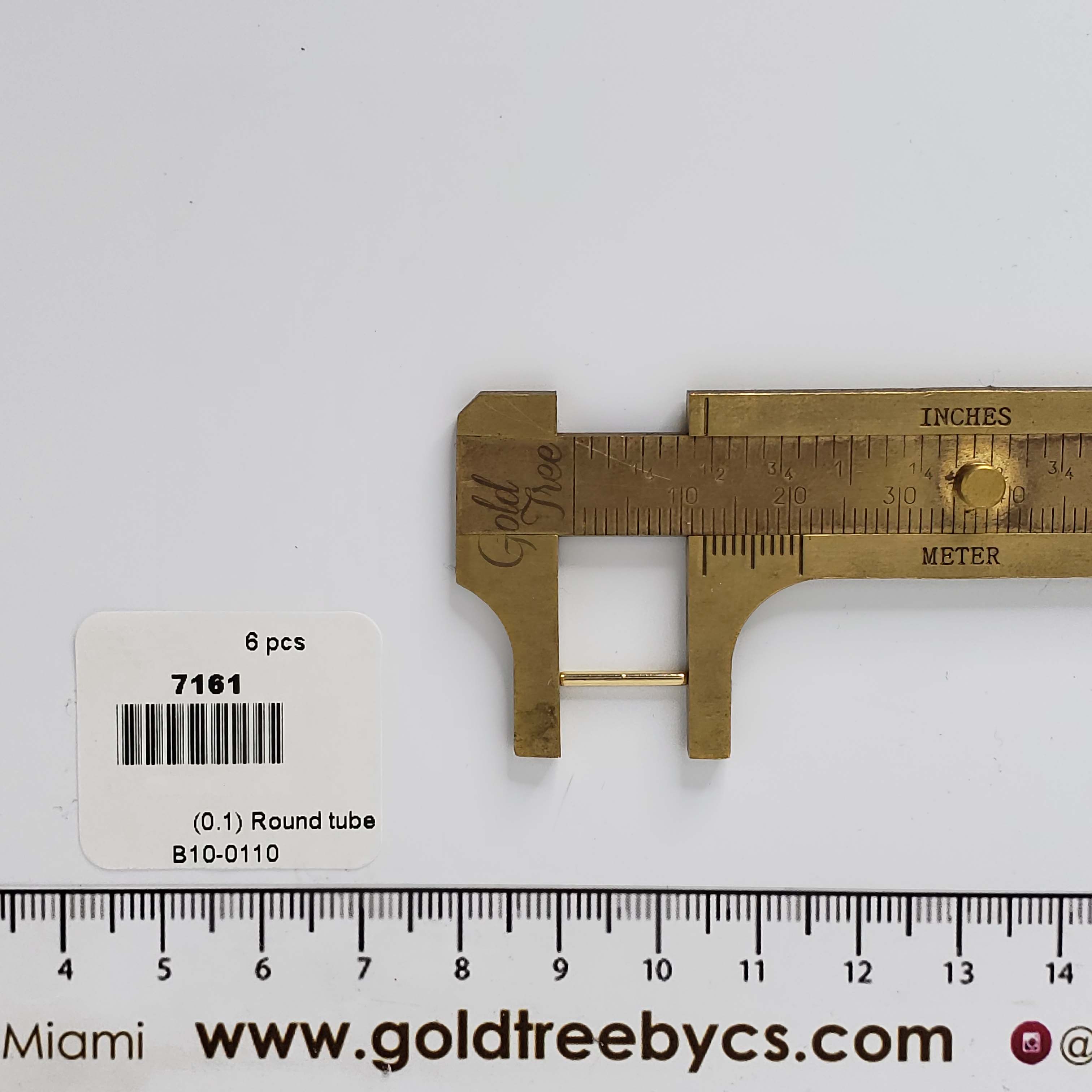 Gold Round Tube Bar 12mm